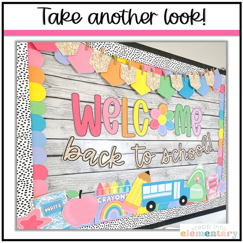 Bright Classroom Bulletin Board Kit | Back to School Decor (digital ...