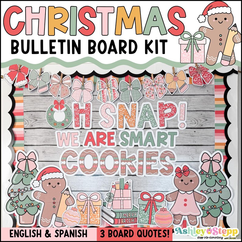Christmas Bulletin Board Kit | Christmas Bows & Composition Decor ...