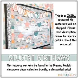 Dreamy Pastels Student Birthday Display | Student Birthdays | Bulletin ...