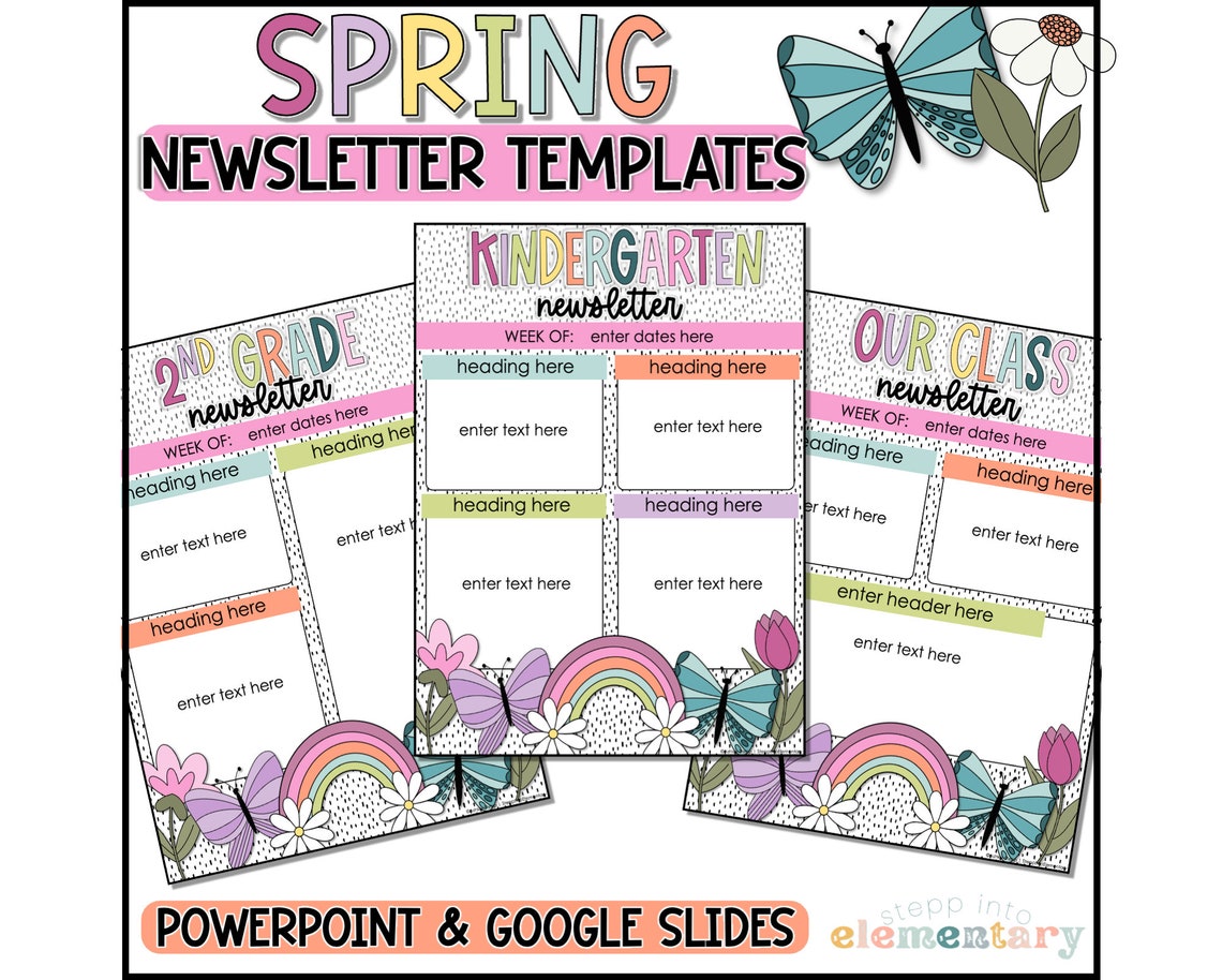 Spring Newsletter Templates | Classroom Calendar (powerpoint or Google ...