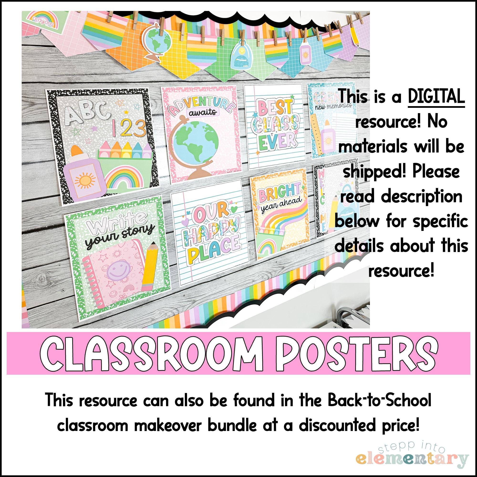 Back to School Inspirational Posters | Composition Notebook Theme (PDF ...