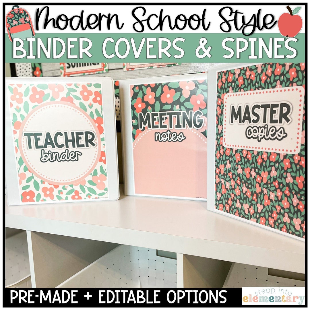 Modern School Style Binder Covers | Editable | Trendy Classroom Decor ...
