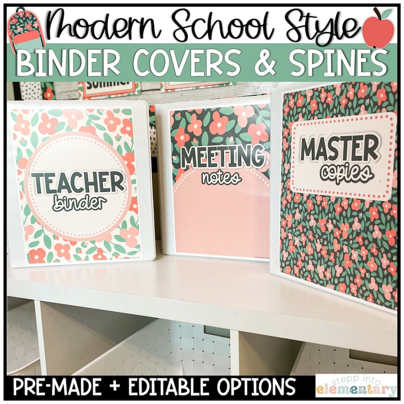 Modern School Style Binder Covers Editable Trendy - Etsy