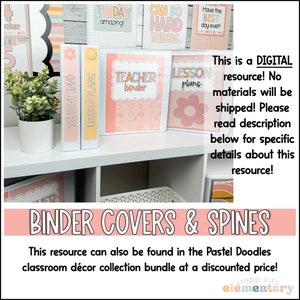 Pastel Doodles Binder Covers & Spines | Editable | Trendy + Pastel ...