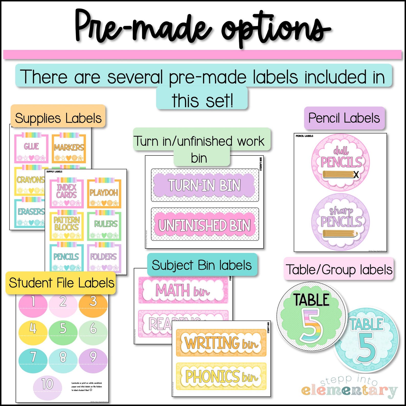Bright Doodles Classroom Labels Set | Teacher Organization | Trendy ...