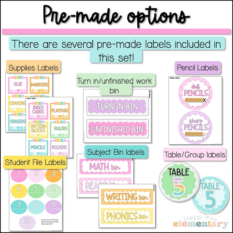 Bright Doodles Classroom Labels Set | Teacher Organization | Trendy ...