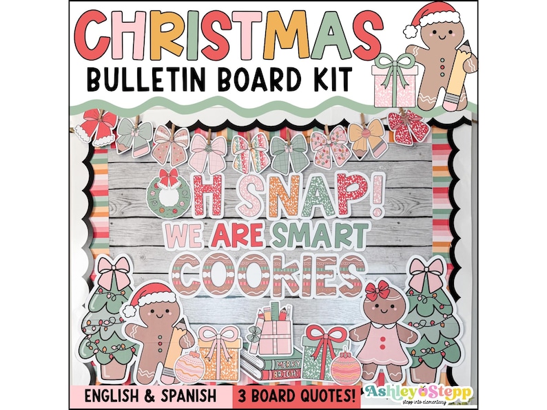 Christmas Bulletin Board Kit | Christmas Bows & Composition Decor ...