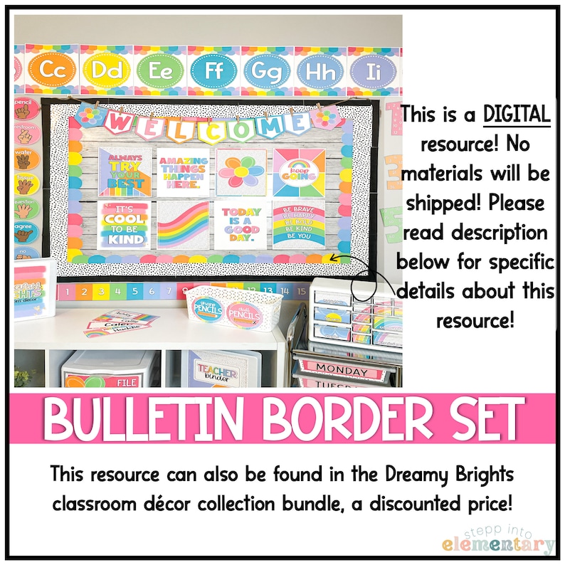 Dreamy Brights Bulletin Board Border Set | Classroom Decor (digital ...