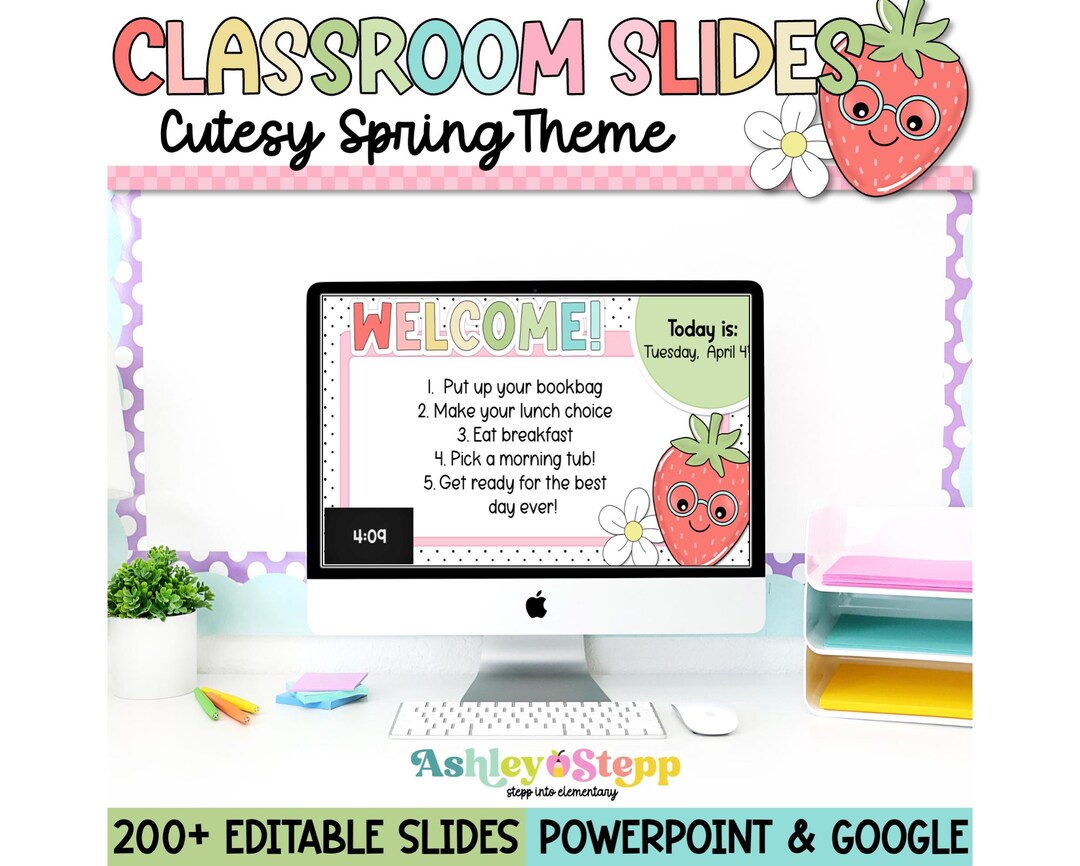 Spring Classroom Slides | Cutesy Spring Decor | Teacher Organization ...
