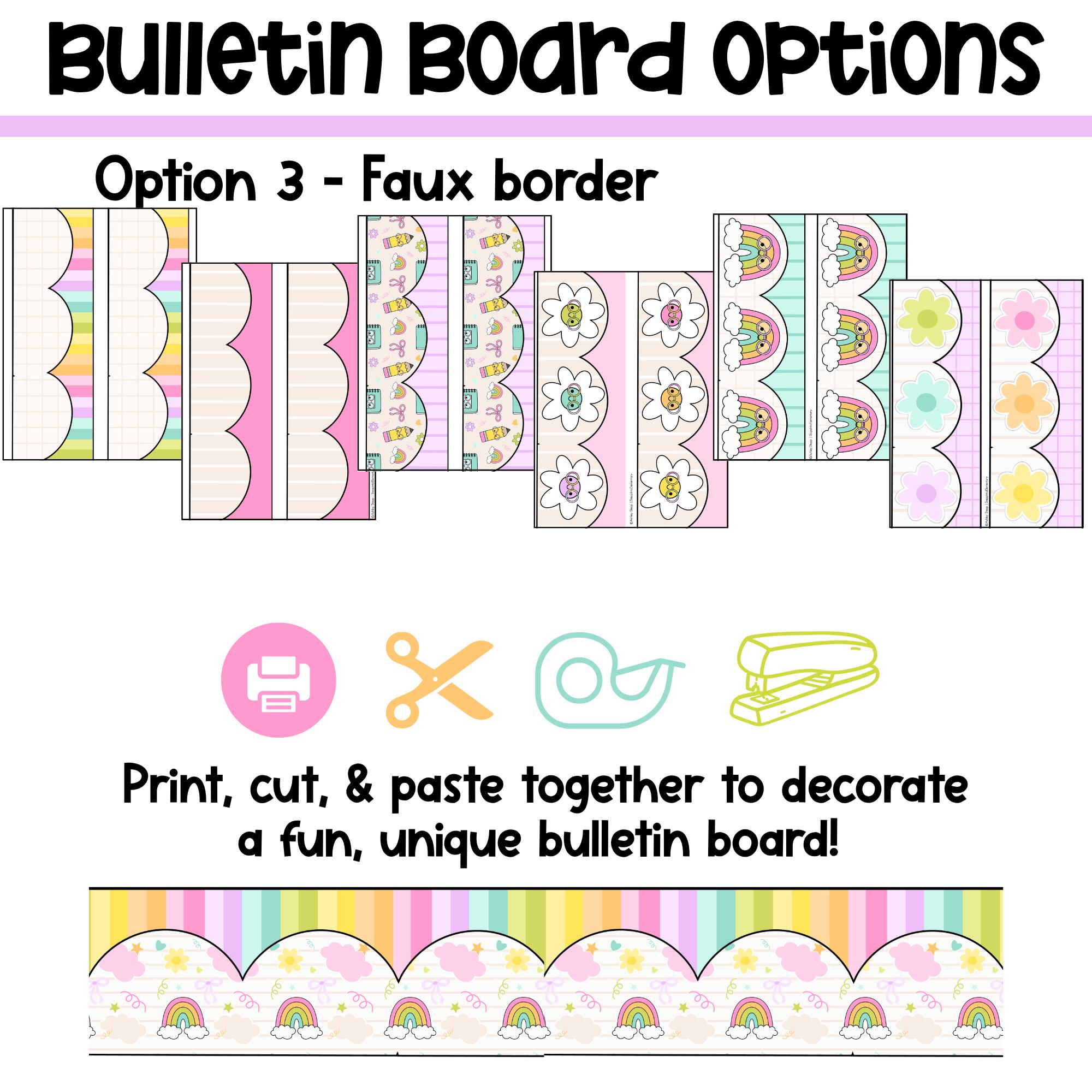 Pastel Classroom Bulletin Board Border Set | Cutesy Brights Decor (PDF ...