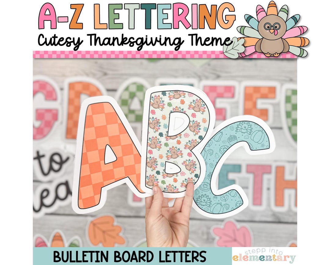 Thanksgiving Bulletin Board Letters A-Z | Classroom Decor (PDF) - Etsy