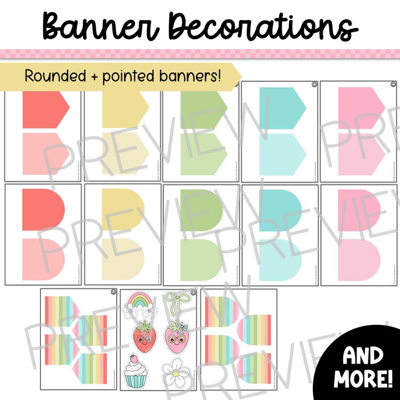 Strawberry Spring Bulletin Board Kit | Cutesy Classroom Decor (digital ...