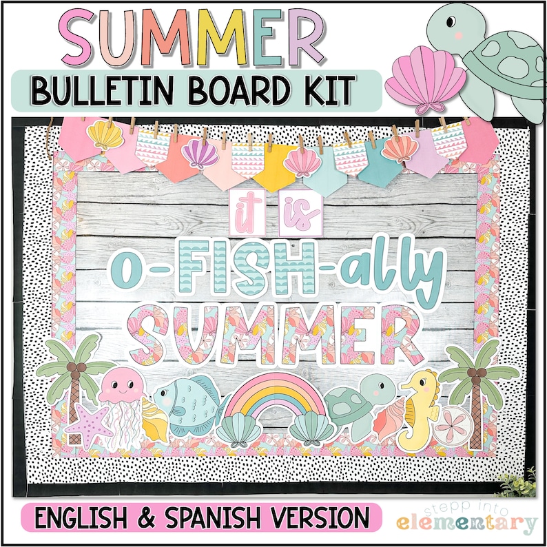 Summer Ocean Bulletin Board Kit | English & Spanish (digital Download ...