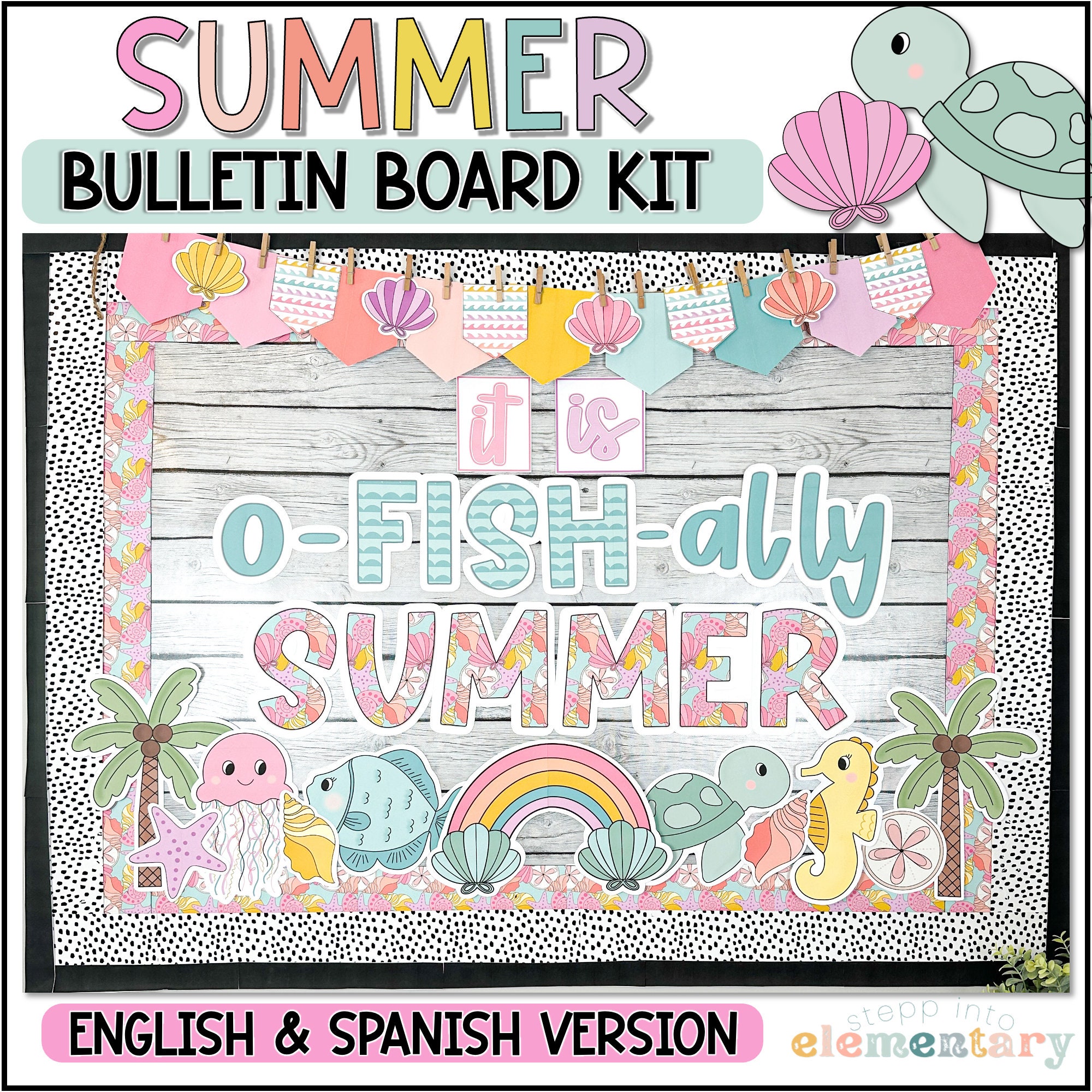 Summer Ocean Bulletin Board Kit | English & Spanish (digital Download ...