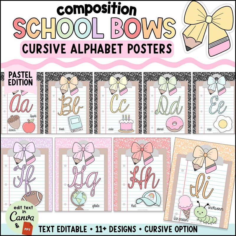 Pencil Alphabet Posters - Etsy
