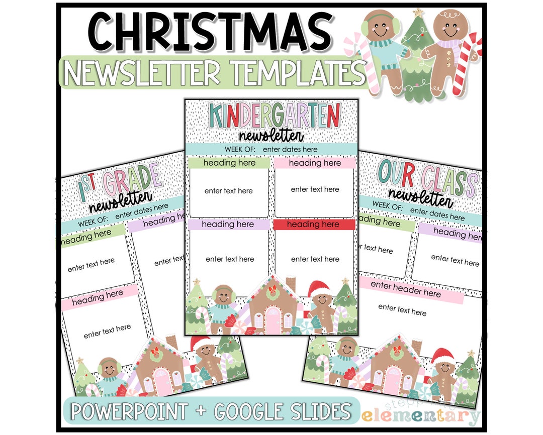 Christmas Classroom Newsletter Templates | Editable, Trendy Design - Etsy