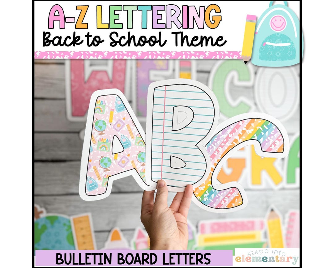 A-Z Bulletin Board Lettering | Back to School Decor | Bulletin Board ...