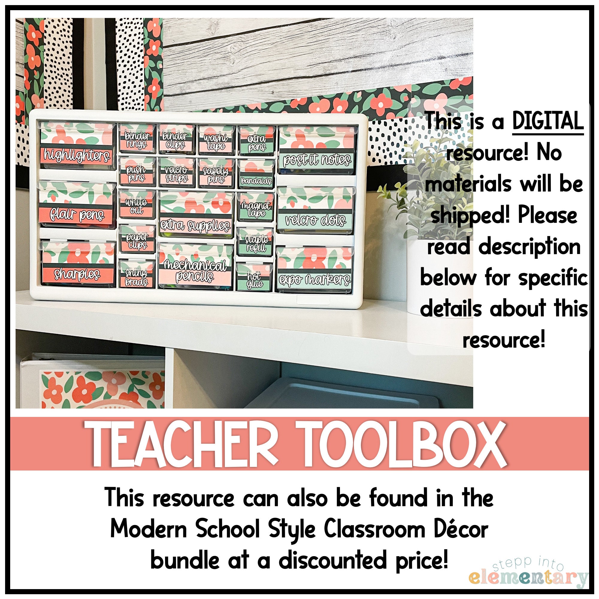 Modern School Teacher Toolbox Labels | Editable Classroom Decor ...
