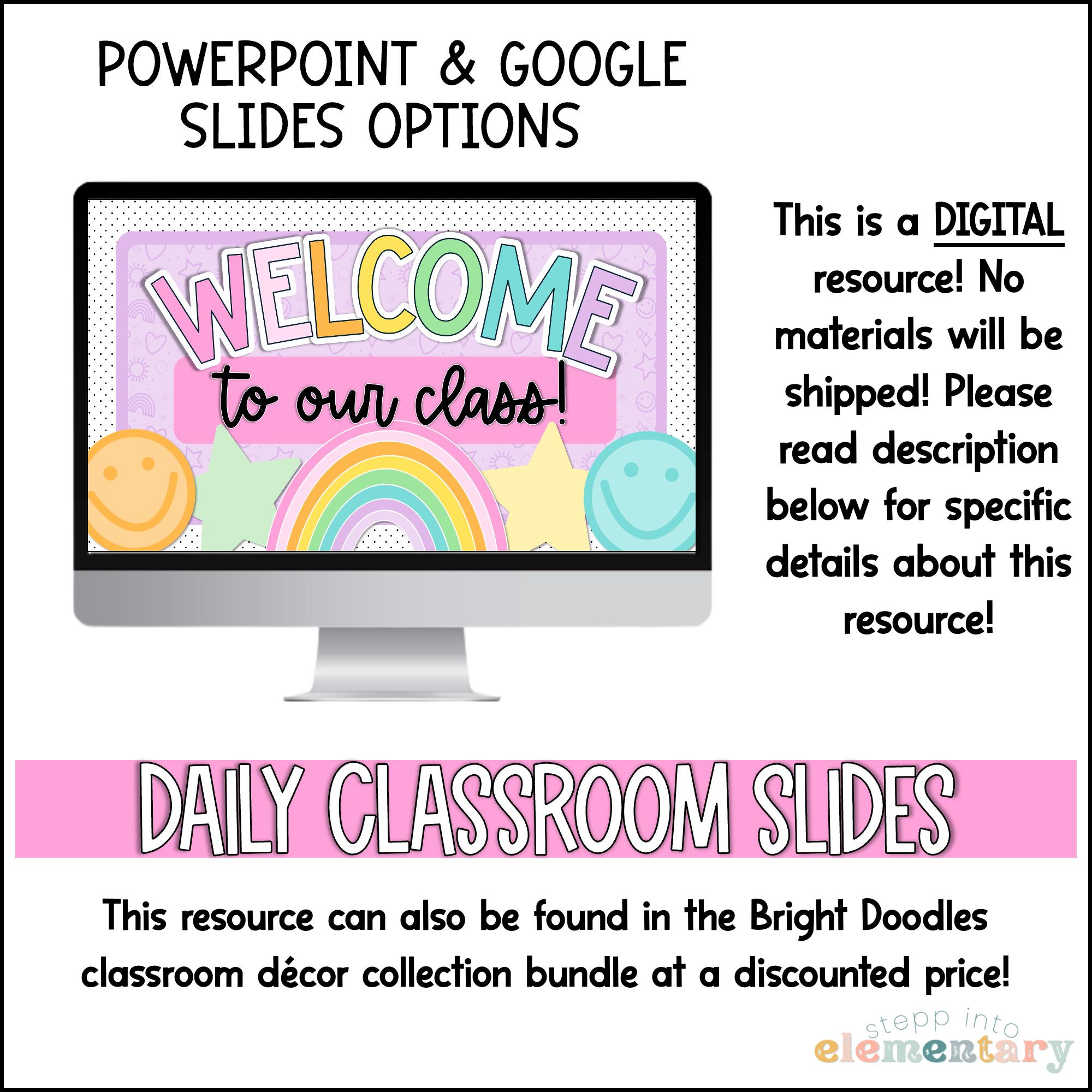 Bright Doodles Classroom Slides | Teacher Organization (google Slides ...