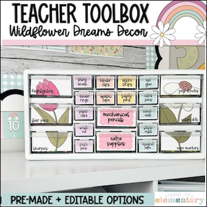 Wildflower Dreams Teacher Toolbox Labels | Classroom Organization ...
