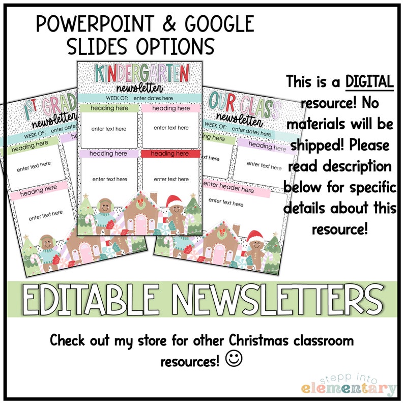 Christmas Classroom Newsletter Templates | Editable, Trendy Design - Etsy