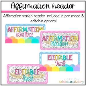 Dreamy Brights Affirmation Station | Student Affirmations | Editable ...