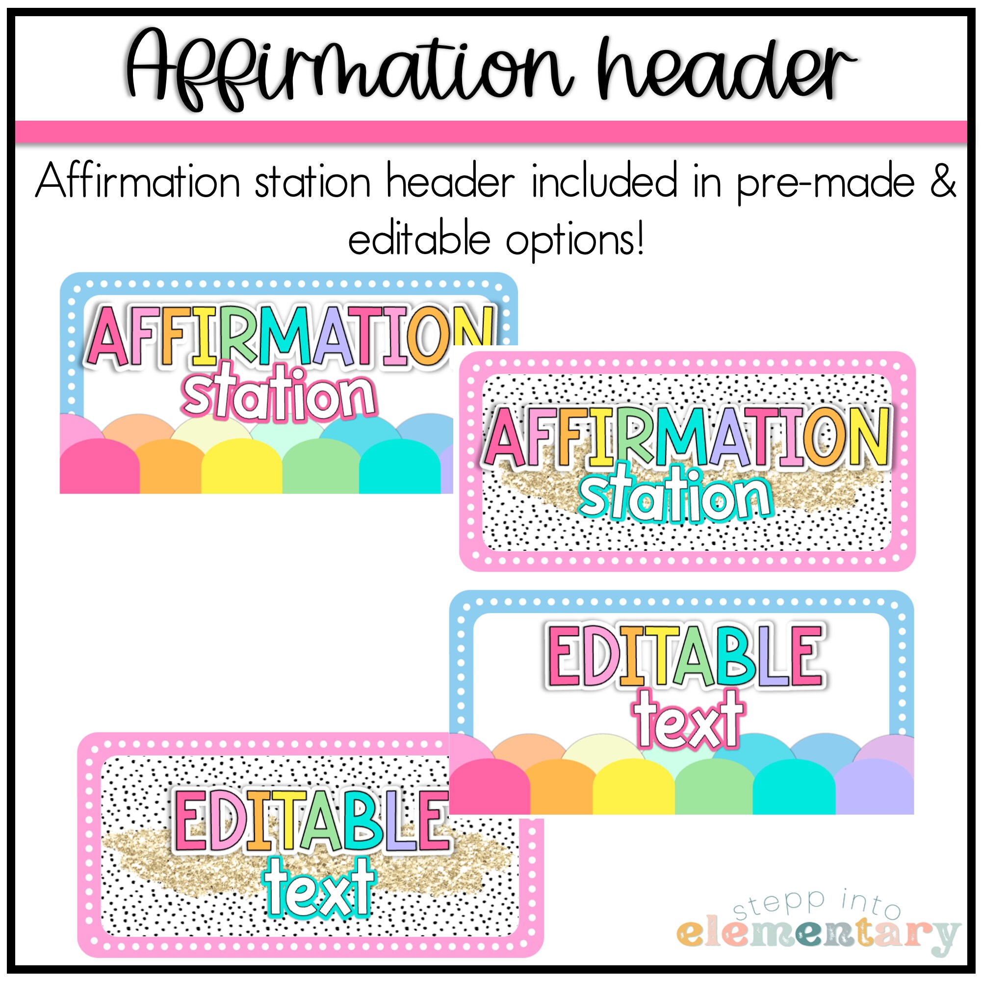 Dreamy Brights Affirmation Station | Student Affirmations | Editable ...
