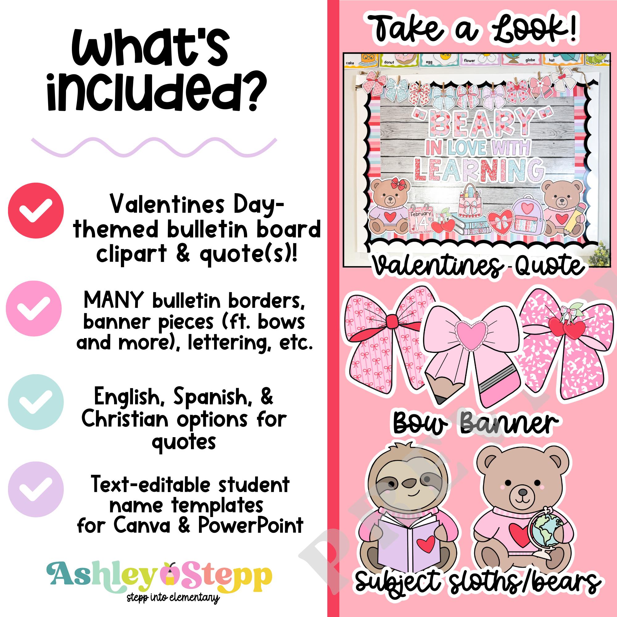 Valentine's Day Bulletin Board Kit | Beary Sweet Classroom Decor ...
