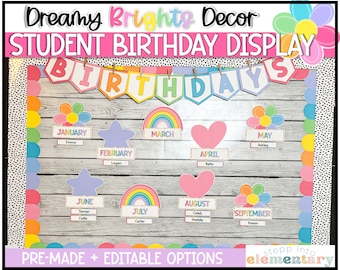 Editable Classroom Birthday Cupcake Printable Bulletin Board - Etsy