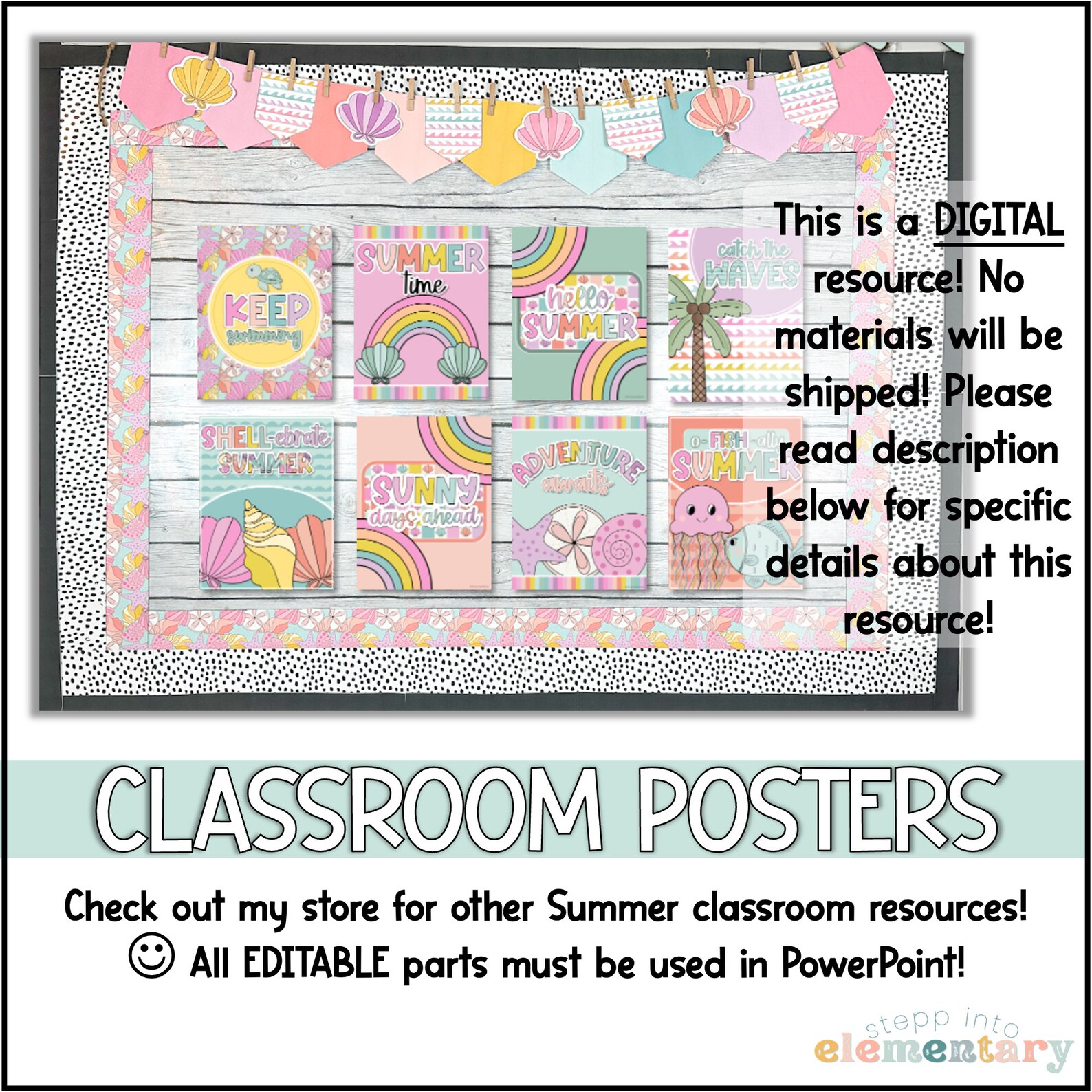 Summer Classroom Posters | Ocean Theme Bulletin Board Decor (PDF) - Etsy