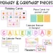 Pastel Classroom Calendar Set | Brights Decor (digital Download) - Etsy