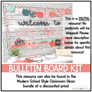 Back to School Bulletin Board Kit | Modern School Style | School Themed ...