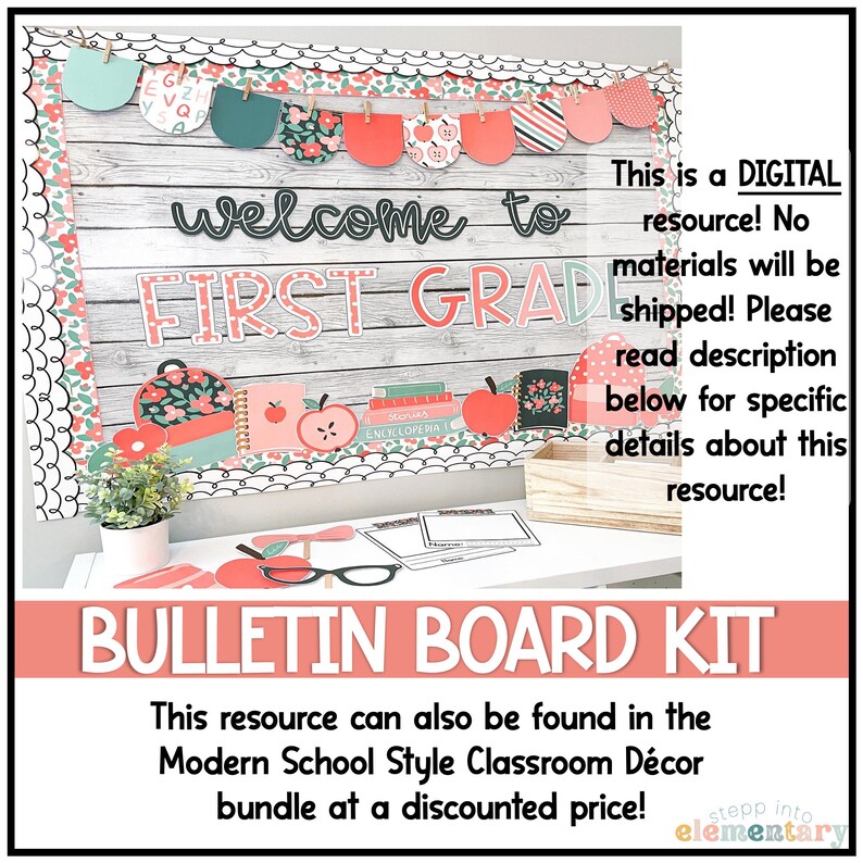 Back to School Bulletin Board Kit | Modern Classroom Decor (digital ...