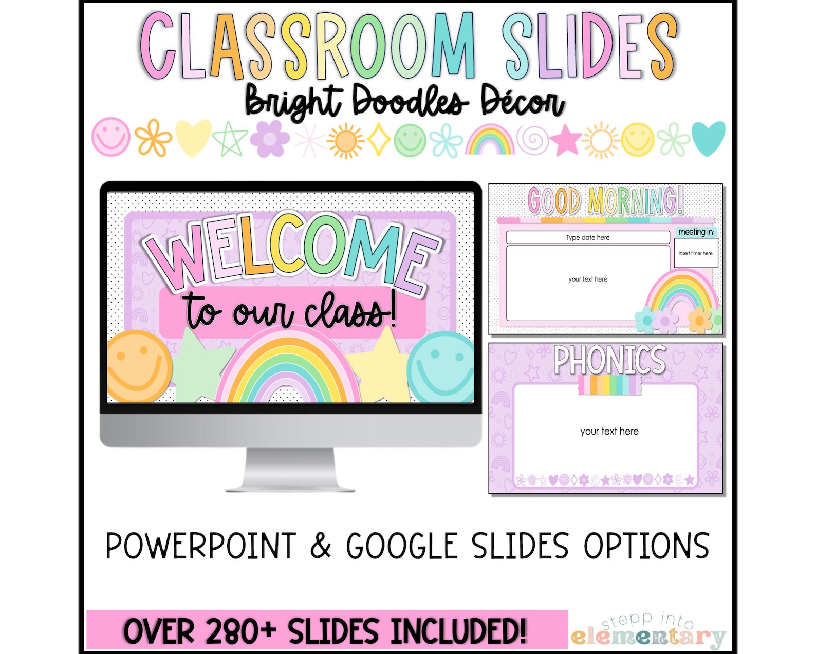 Bright Doodles Classroom Slides | Teacher Organization (google Slides ...