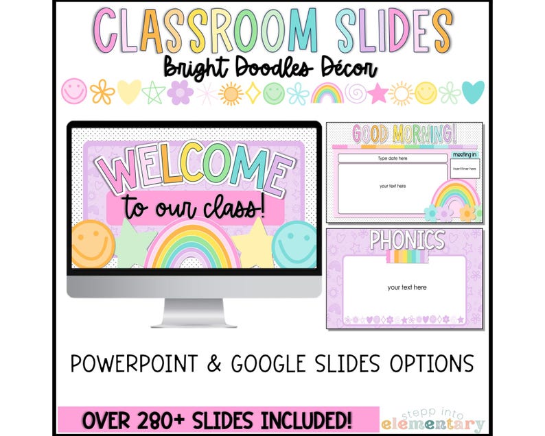 Bright Doodles Classroom Slides | Teacher Organization (google Slides ...