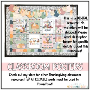 Thanksgiving Classroom Posters Set | Trendy Thanksgiving Decorations ...