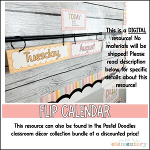 Pastel Doodles Flip Calendar | Classroom Decor (digital Download) - Etsy