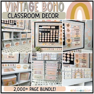 Vintage Boho Classroom Decor | Boho Themed Classroom Decor 2,000+ Page ...