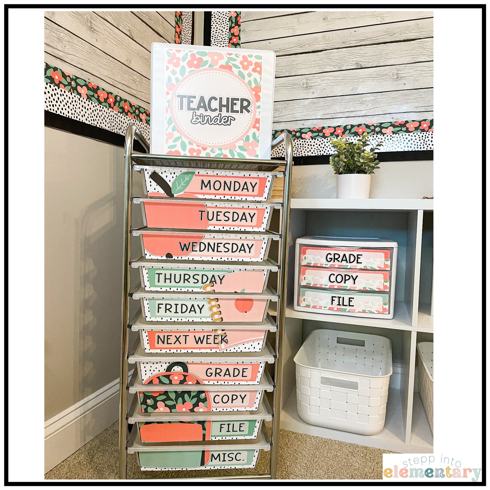 Modern School Style Rolling Cart Labels | Editable Classroom Decor ...