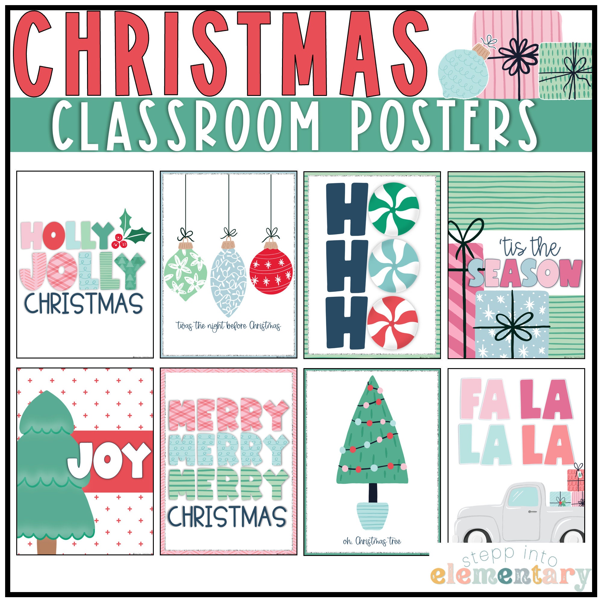 Christmas Classroom Decor Posters | Holiday Bulletin Board (PDF) - Etsy