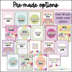 Wildflower Dreams Binder Covers & Spines | Editable | Trendy + Modern ...