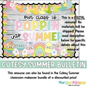 Summer Bulletin Board Kit | Cutesy Summer Decor | Bulletin Board Kit ...
