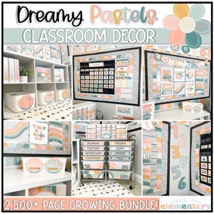 Dreamy Pastels Classroom Decor | Trendy + Pastel Classroom Decor 3,000 ...