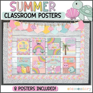 Summer Classroom Posters Set | Summer Inspirational Posters | Ocean ...
