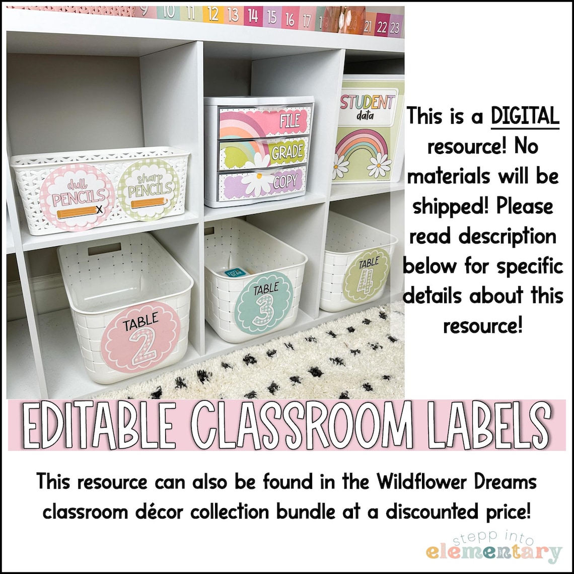 Wildflower Dreams Classroom Labels Set | Teacher Organization | Trendy ...