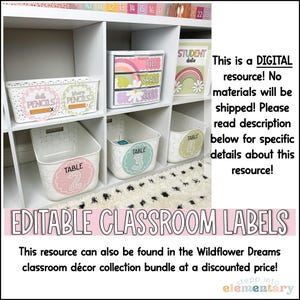 Wildflower Dreams Classroom Labels Set | Teacher Organization | Trendy ...