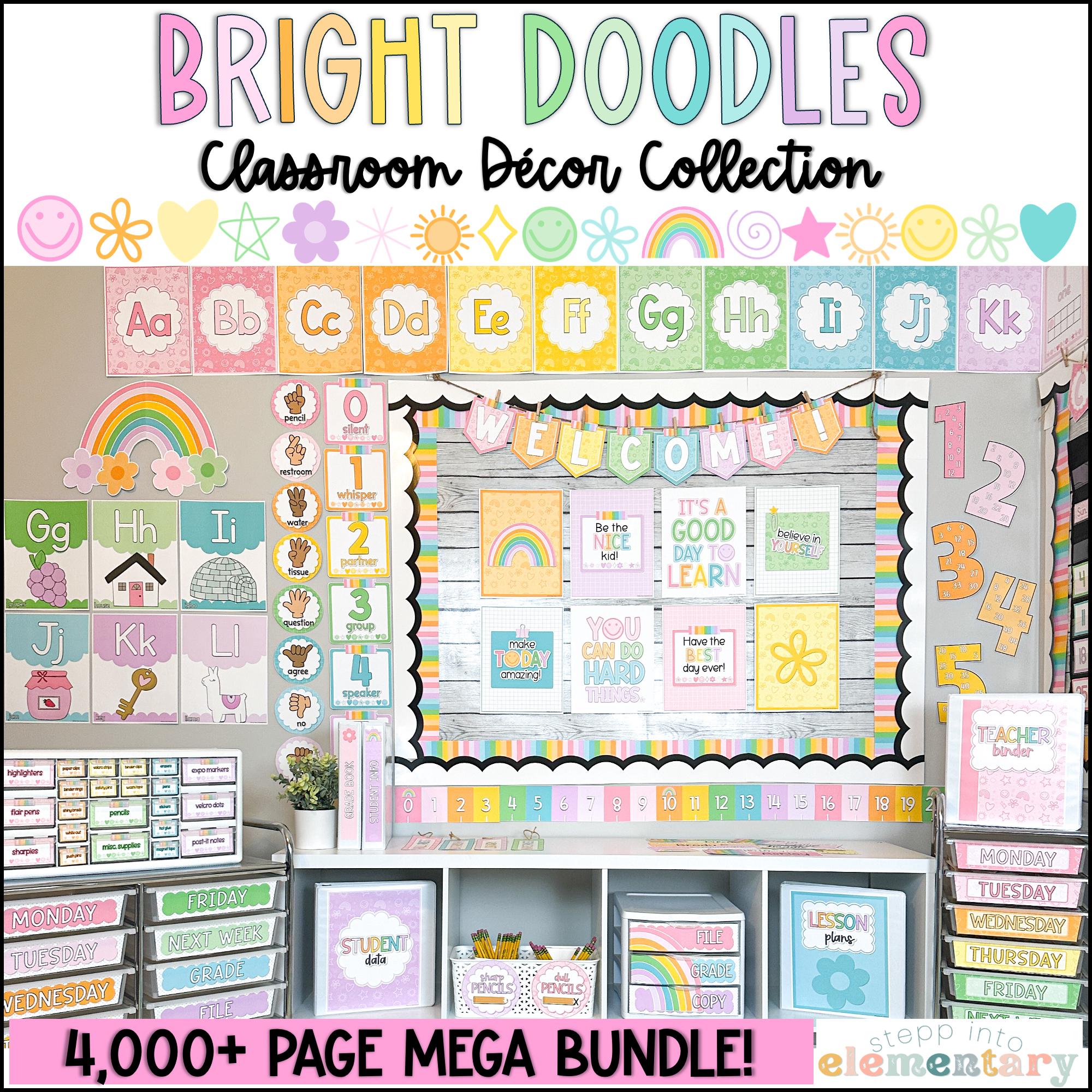 Bright Doodles Classroom Decor | Trendy + Simple Classroom Decor 4,000 ...