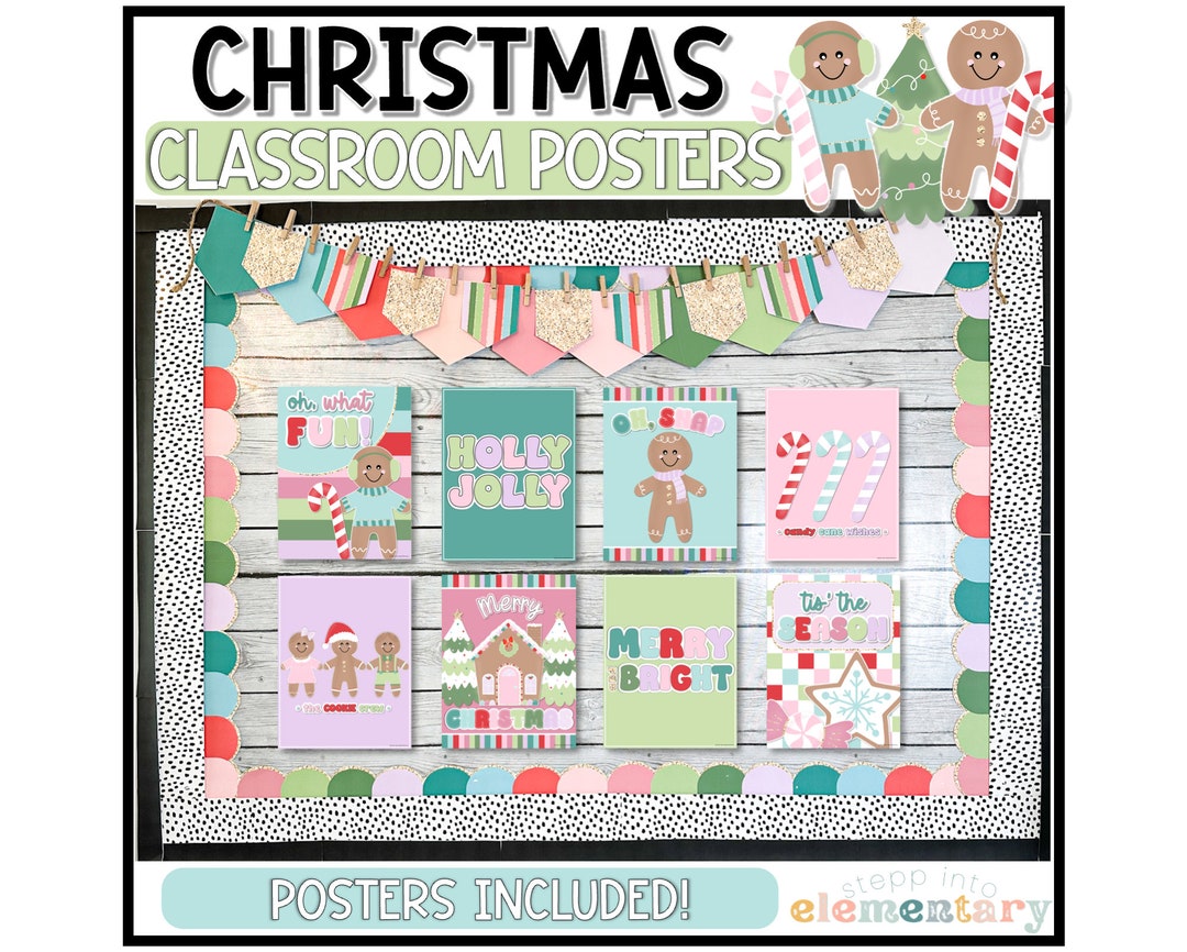 Christmas Classroom Posters Set | Trendy Christmas Decorations ...