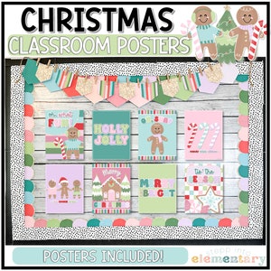 Christmas Classroom Posters Set | Trendy Christmas Decorations ...