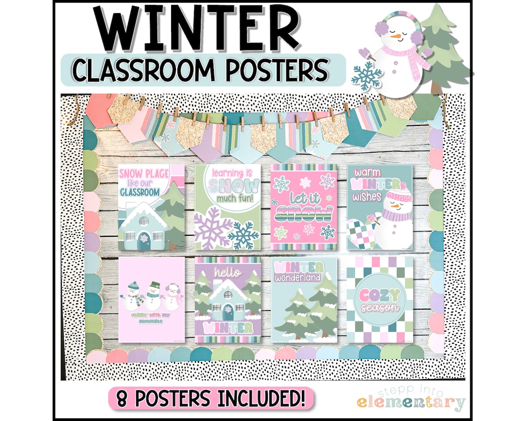 Winter Classroom Posters Set | Trendy Winter Decorations | Winter ...